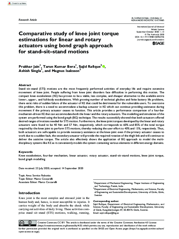 (PDF) Comparative study of knee joint torque estimations for linear and ...