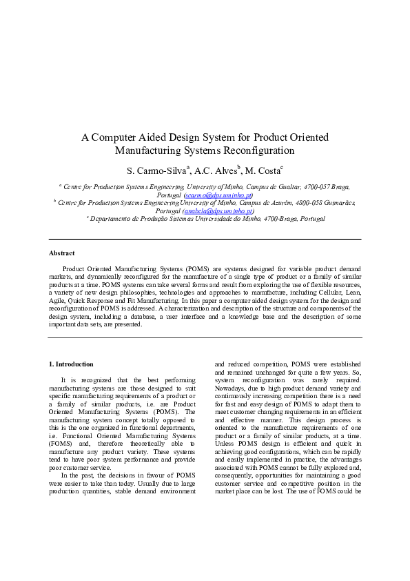 (PDF) A Computer Aided Design System for Product Oriented Manufacturing ...