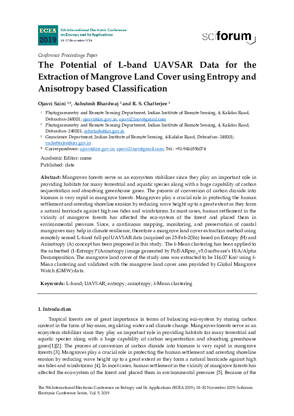 (PDF) The Potential of L-band UAVSAR Data for the Extraction of ...