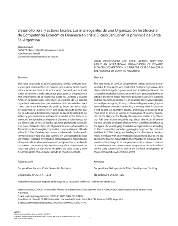 (PDF) Desarrollo rural y actores locales. Los interrogantes de una ...