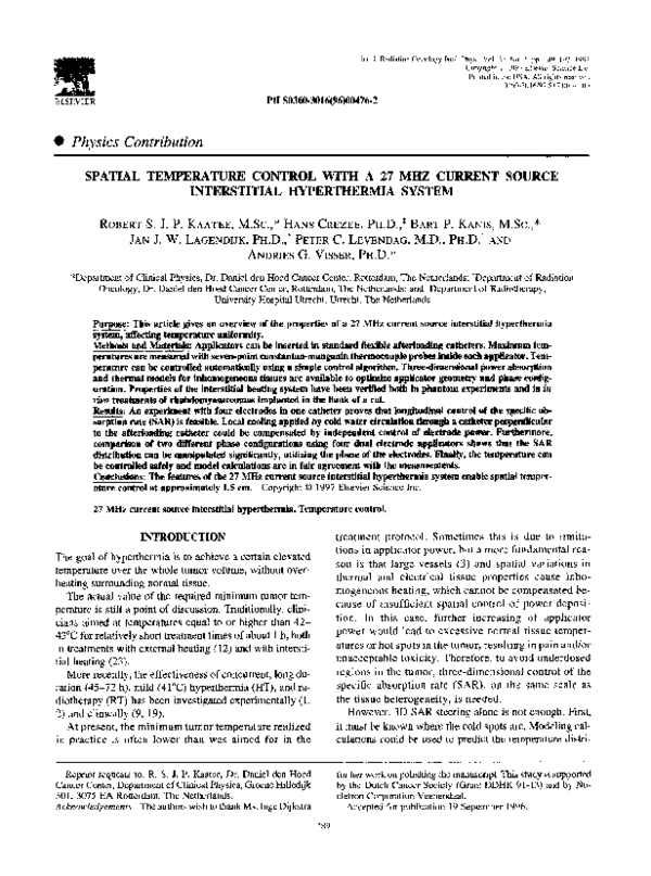 (PDF) Spatial temperature control with a 27 MHz current source ...