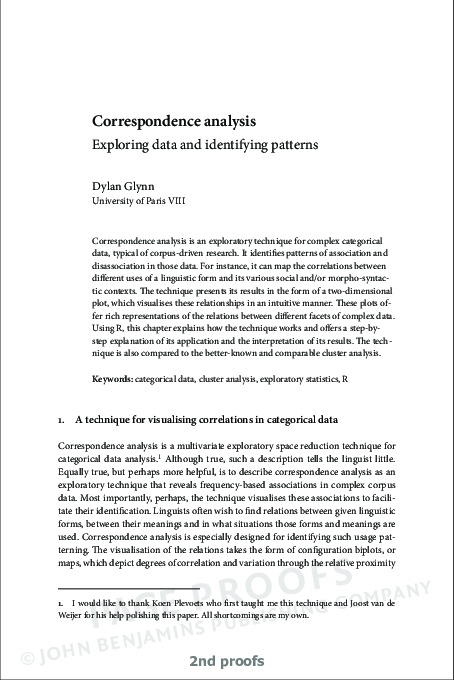 (PDF) Correspondence analysis: Exploring data and identifying patterns