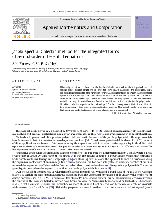 (PDF) Jacobi spectral Galerkin method for the integrated forms of ...