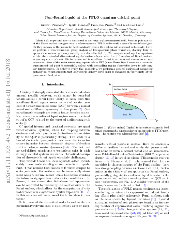 (PDF) Non-Fermi liquid at the FFLO quantum critical point