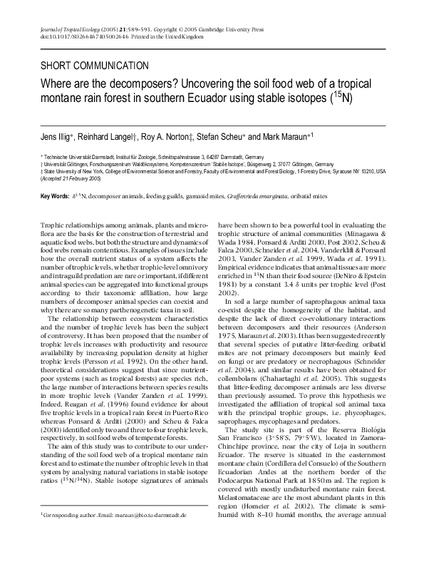 (PDF) Where are the decomposers? Uncovering the soil food web of a ...