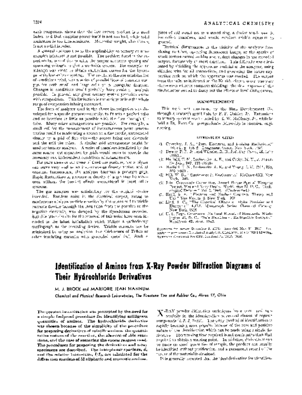 (PDF) Identification of Amines from X-Ray Powder Diffraction Diagrams ...
