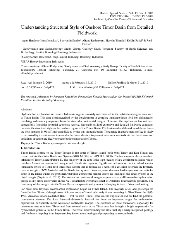 (PDF) Understanding Structural Style of Onshore Timor Basin from ...