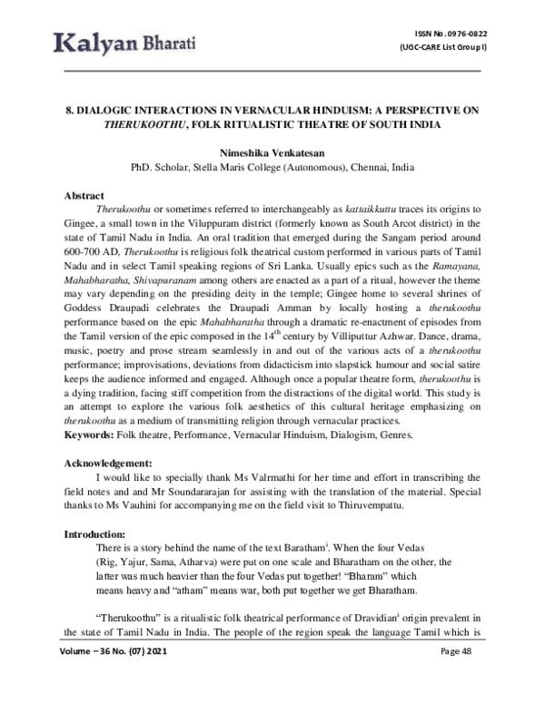 (PDF) Dialogic Interactions in Vernacular Hinduism: A Perspective on ...