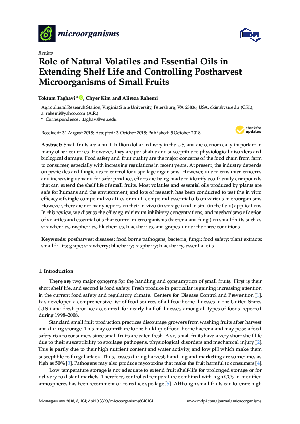 (PDF) Role of Natural Volatiles and Essential Oils in Extending Shelf ...