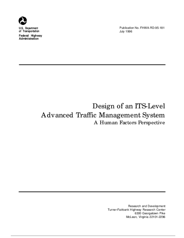 (PDF) Design of an ITS-Level Advanced Traffic Management System: A ...