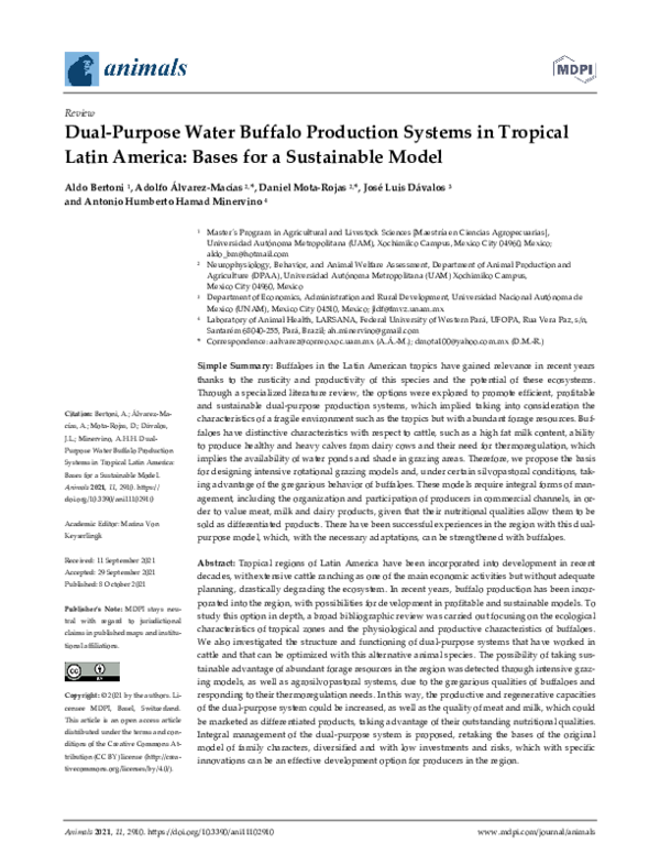 (PDF) Dual-Purpose Water Buffalo Production Systems in Tropical Latin ...