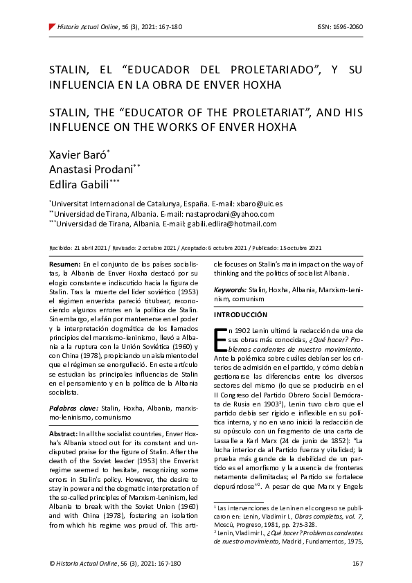 (PDF) STALIN, EL "EDUCADOR DEL PROLETARIADO" , Y SU INFLUENCIA EN LA ...