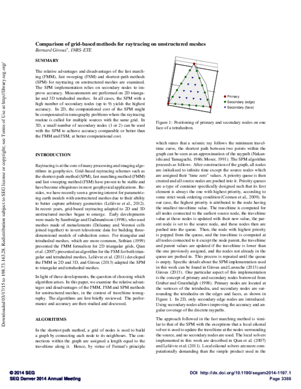 (PDF) Comparison of grid-based methods for raytracing on unstructured meshes