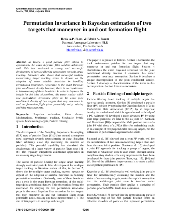 (PDF) Permutation invariance in Bayesian estimation of two targets that ...