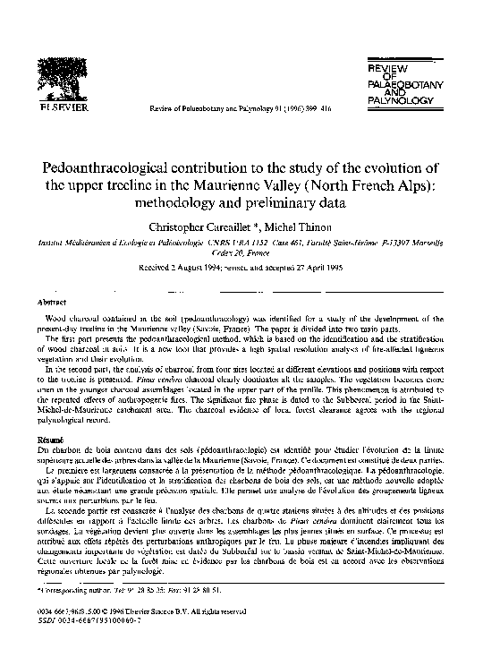 (PDF) Pedoanthracological contribution to the study of the evolution of ...