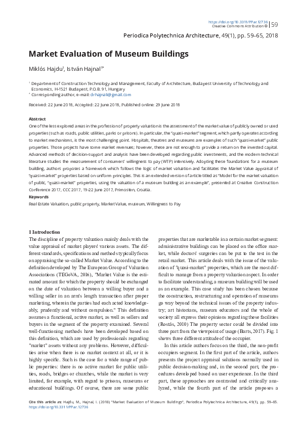 (PDF) Market Evaluation of Museum Buildings