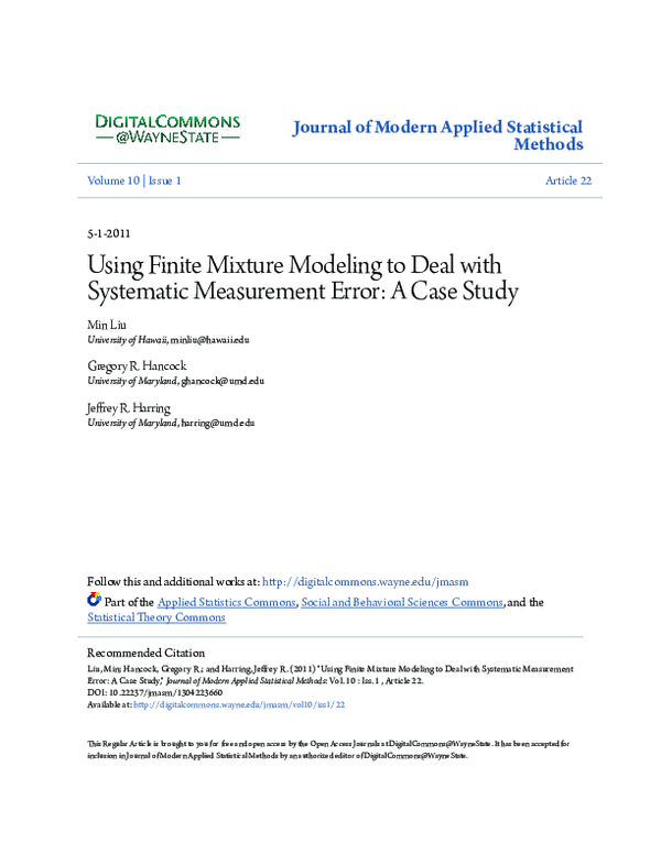 Pdf Using Finite Mixture Modeling To Deal With Systematic Measurement