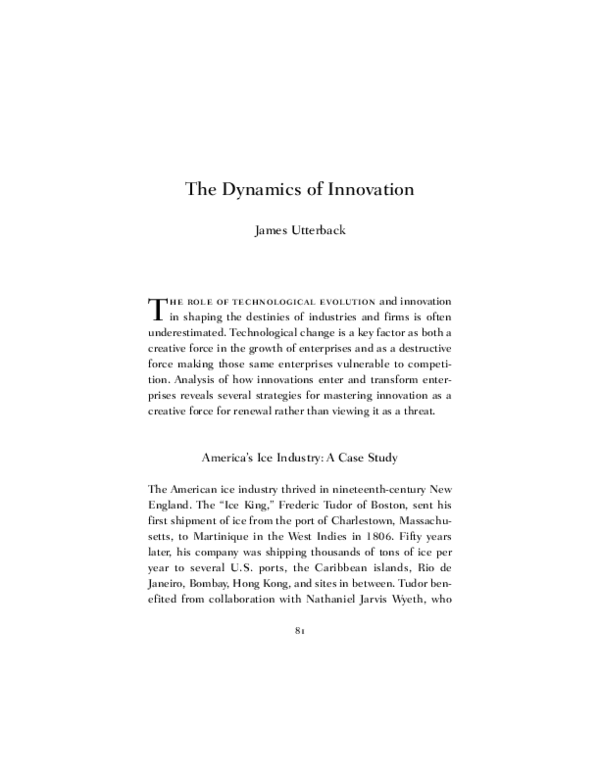 (PDF) The Dynamics of Innovation | James Utterback - Academia.edu