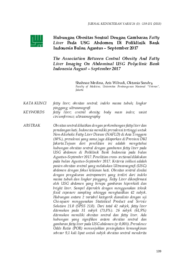 (PDF) Hubungan Obesitas Sentral Dengan Gambaran Fatty Liver Pada USG ...