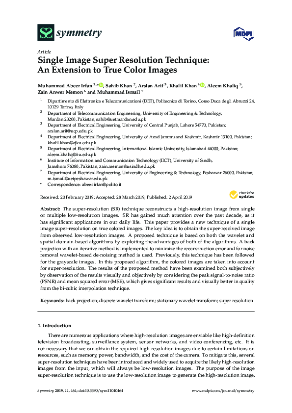 (PDF) Single Image Super Resolution Technique: An Extension to True ...