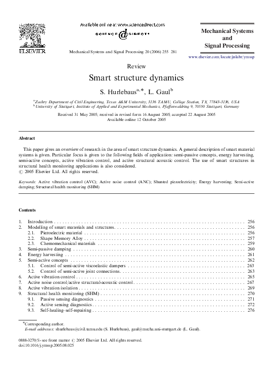 (PDF) Smart structure dynamics