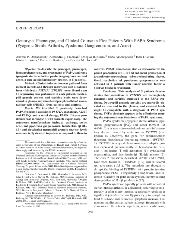 (PDF) Brief Report: Genotype, phenotype, and clinical course in five ...
