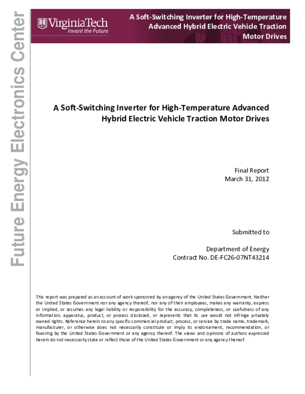 (PDF) A Soft-Switching Inverter for High-Temperature Advanced Hybrid ...
