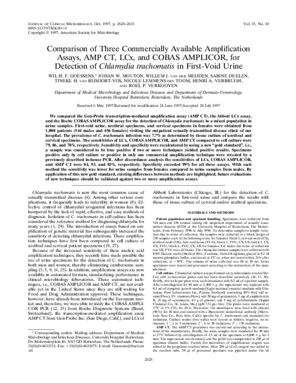 (PDF) Comparison of three commercially available amplification assays ...