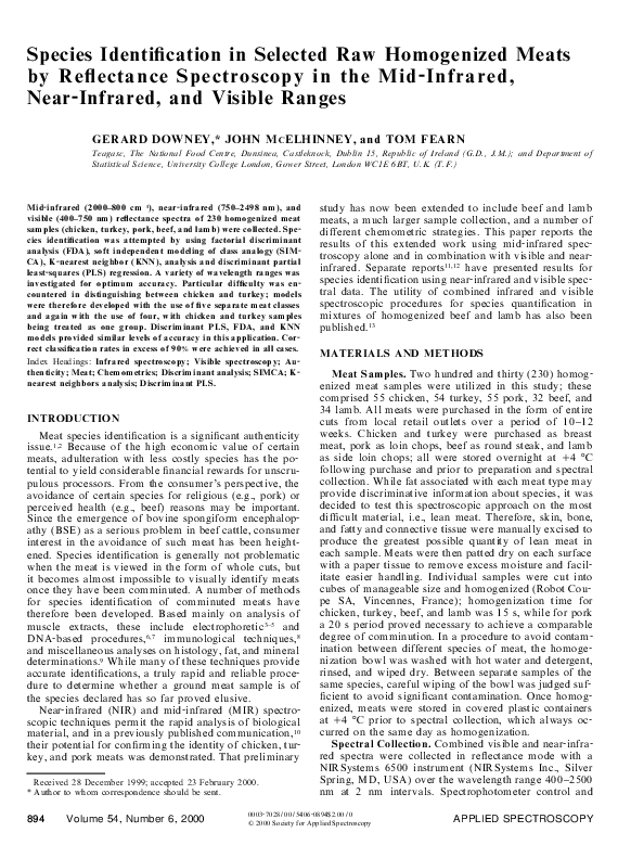 (PDF) Species Identification in Selected Raw Homogenized Meats by ...