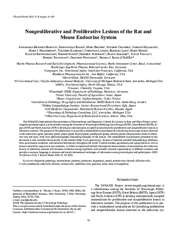 Nonproliferative and Proliferative Lesions of the Rat and Mouse Female ...
