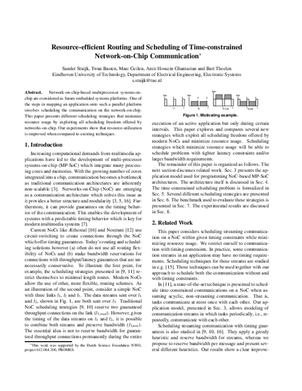 (PDF) Resource-efficient routing and scheduling of time-constrained streaming communication on ...
