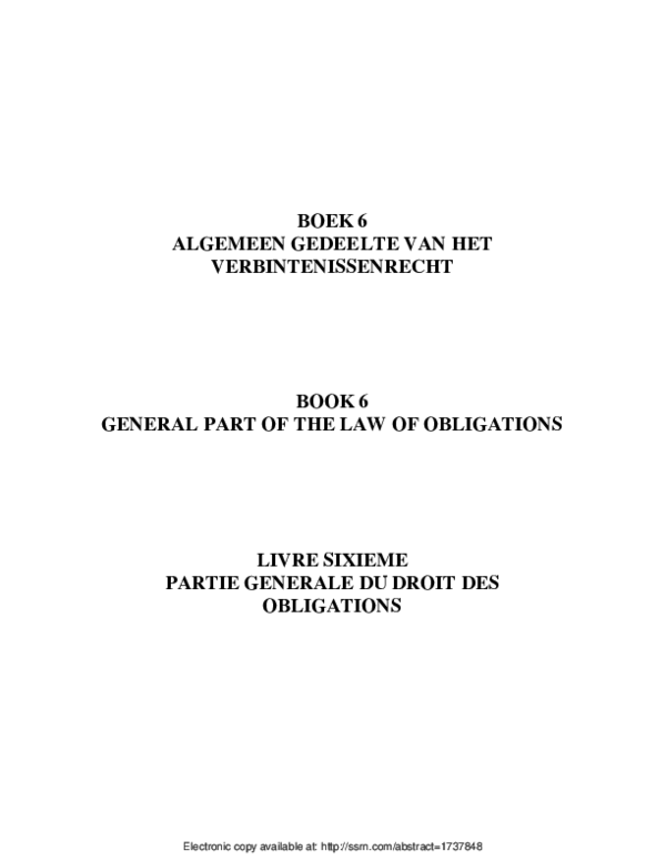 (PDF) Netherlands Civil Code - General Part of the Law of Obligations ...
