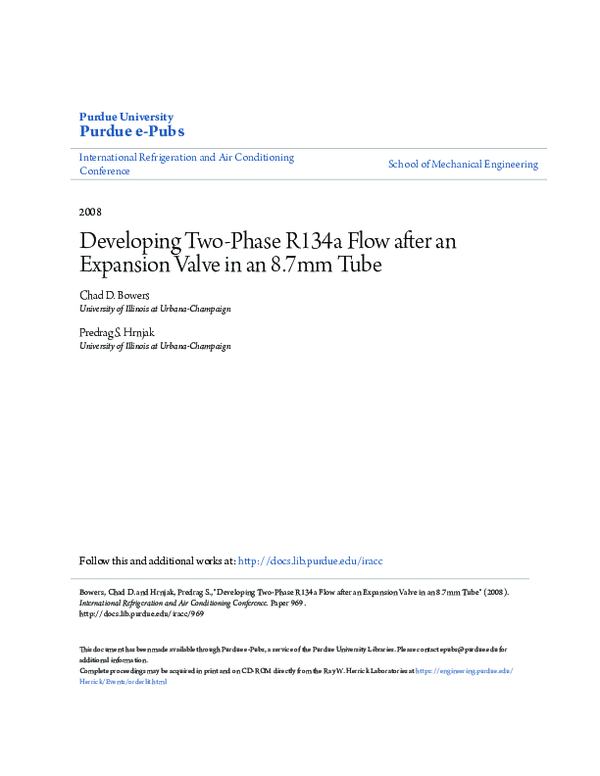 (PDF) Developing Two-Phase R134a Flow after an Expansion Valve in an 8 ...