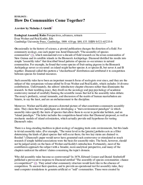 (PDF) How do communities come together?