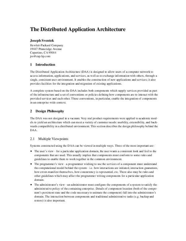 (PDF) The distributed application architecture