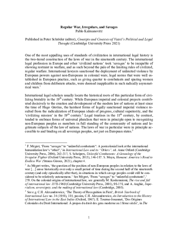 (PDF) Regular War, Irregulars, and Savages