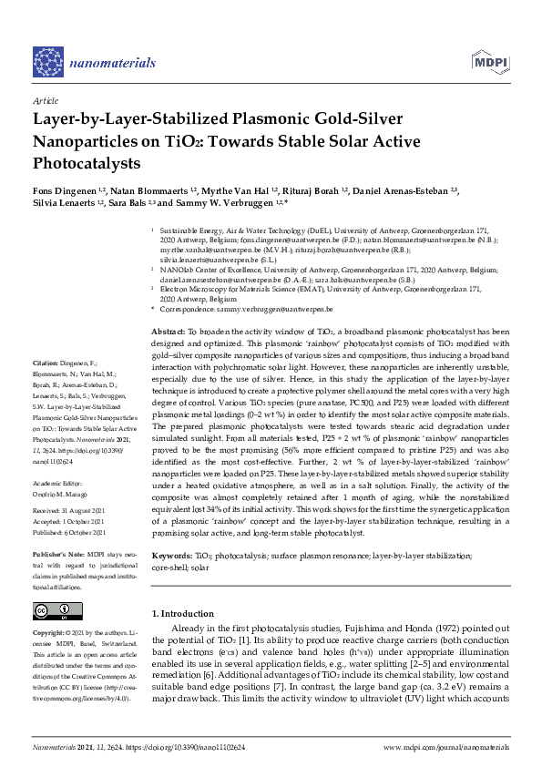 (PDF) Layer-by-Layer-Stabilized Plasmonic Gold-Silver Nanoparticles on ...