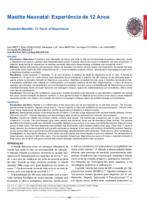 (PDF) [Neonatal mastitis: 12 years of experience]