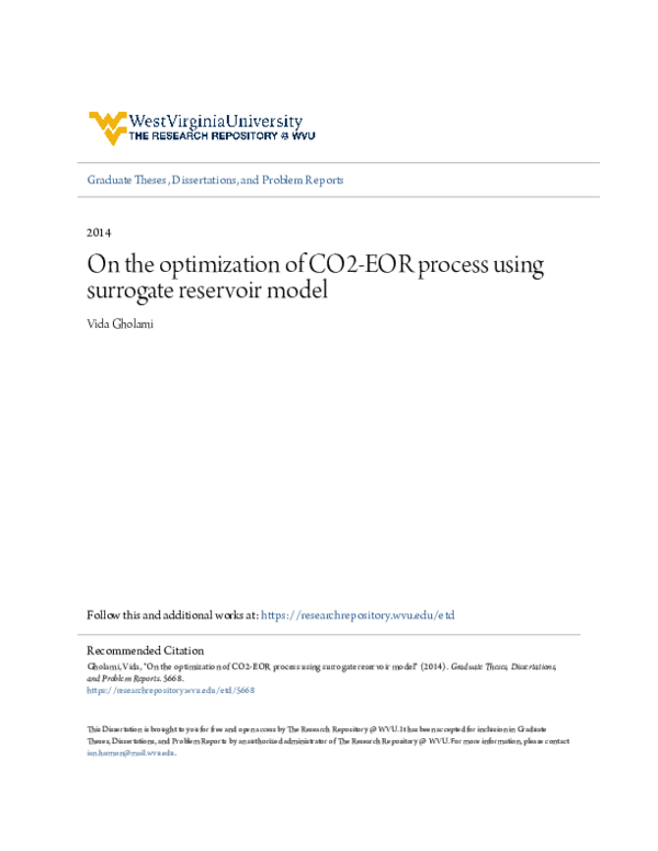 (PDF) On the optimization of CO2-EOR process using surrogate reservoir ...