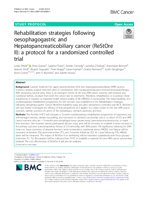 (PDF) Rehabilitation strategies following oesophagogastric and ...