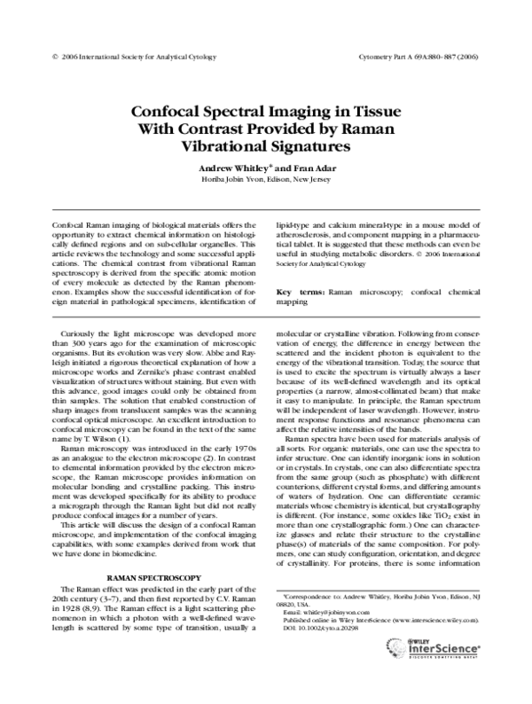 (PDF) Confocal spectral imaging in tissue with contrast provided by ...