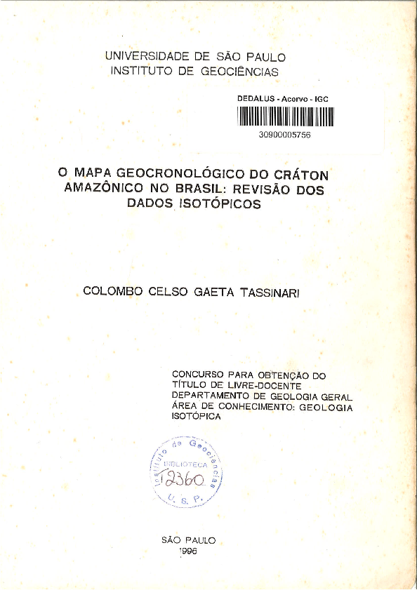 (PDF) O mapa geocronológico do Cráton Amazônico no Brasil: revisão dos ...