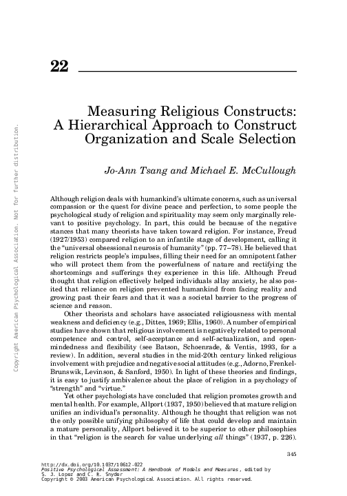 (PDF) Measuring religious constructs: A hierarchical approach to construct organization and ...