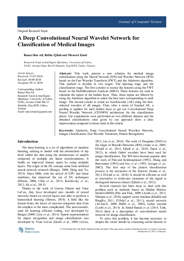Pdf A Deep Convolutional Neural Wavelet Network For Classification Of