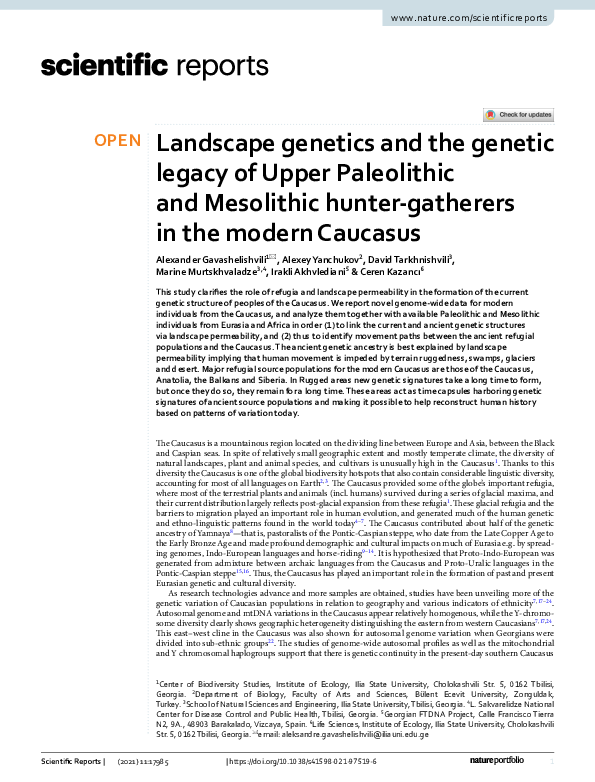 (PDF) Landscape genetics and the genetic legacy of Upper Paleolithic ...