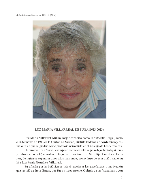 (PDF) Luz María Villarreal de Puga (1913-2013) | Luz Maria Gonzalez ...