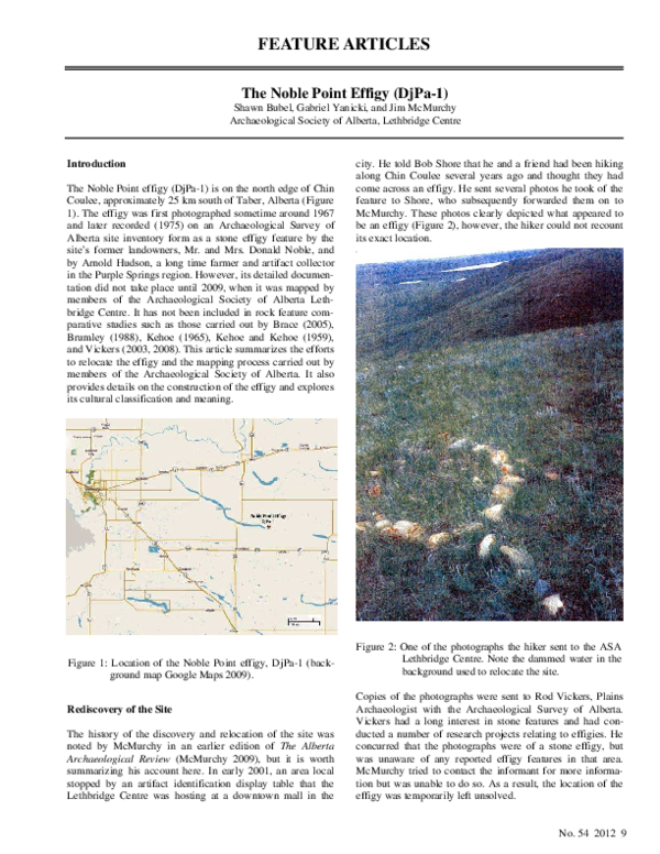 (PDF) The Noble Point Effigy (DjPa-1)