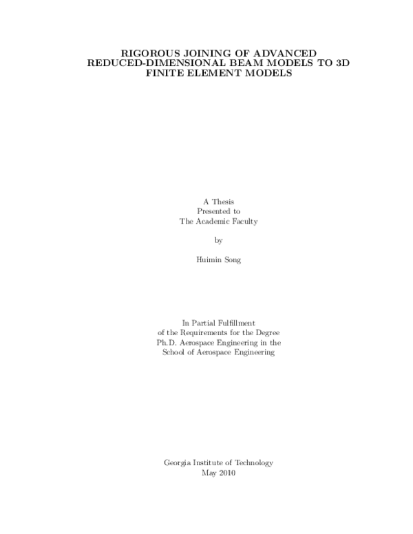 (PDF) Rigorous joining of advanced reduced-dimensional beam models to ...
