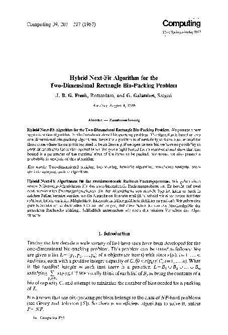 (PDF) Hybrid next-fit algorithm for the two-dimensional rectangle bin ...