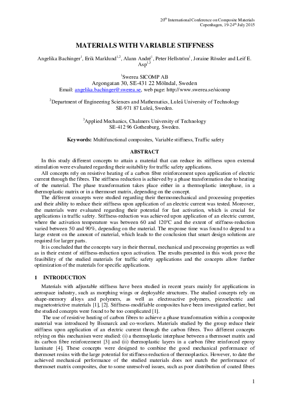 Pdf Materials With Variable Stiffness